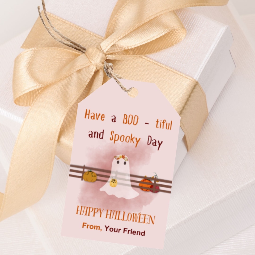 Printable Halloween Gift Tags | Cute Ghost Gift Tags | Halloween Treat ...