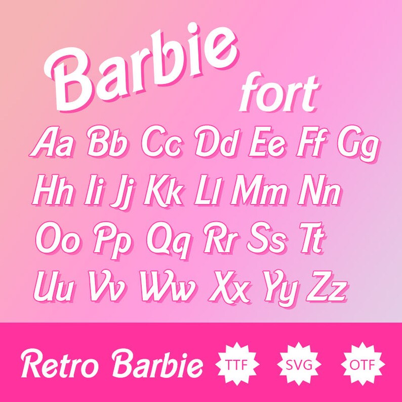 Dolly Font SVG Pack Barbie Movie Fonts Design Cricut - Etsy Israel