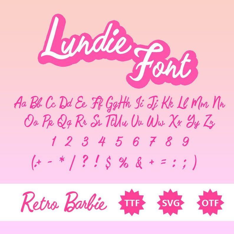 Dolly Font SVG Pack Barbie Movie Fonts Design Cricut - Etsy Israel