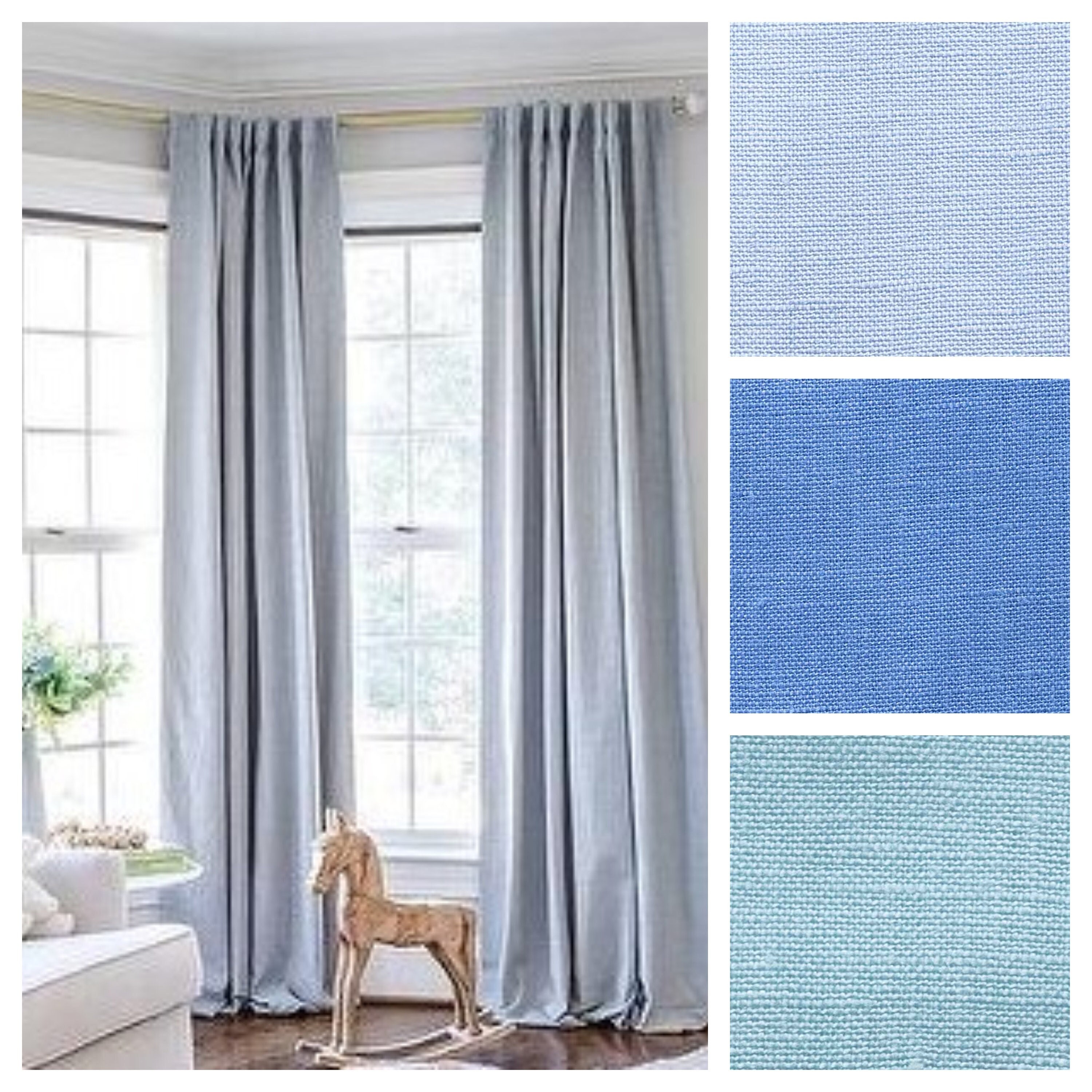 Belgian Soft Linen Drape "out of the Blues" - Thermal Lined - Etsy