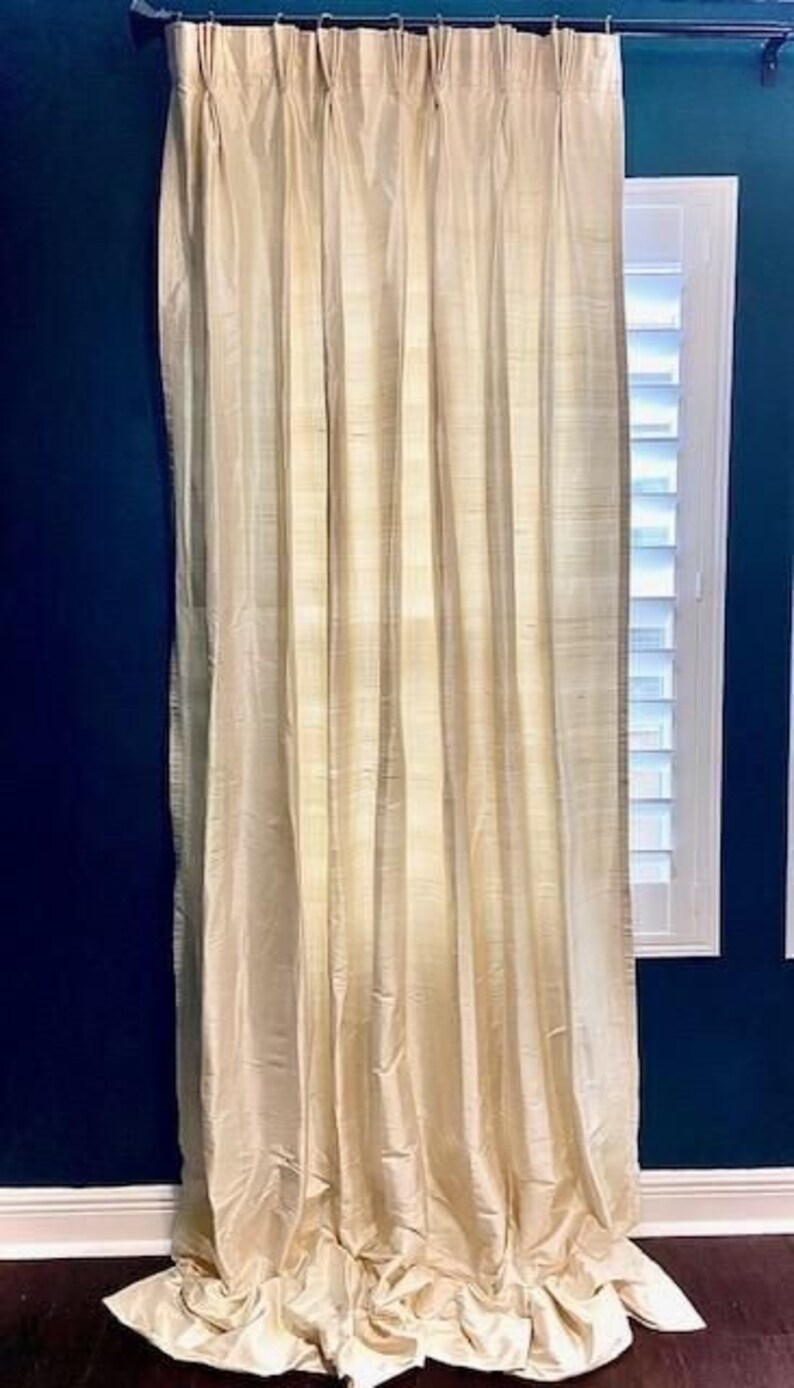 Sheen Cream Silk Dupioni Drape - Thermal Lined, Ready to Ship - Etsy