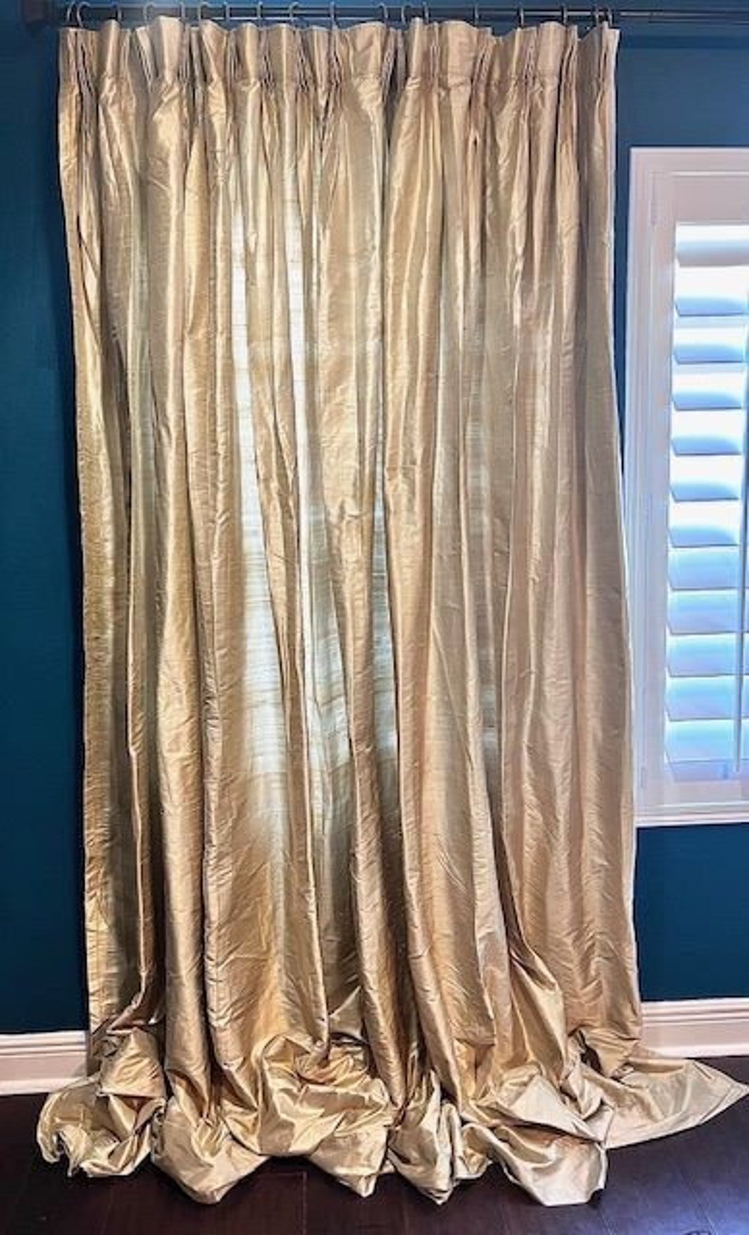 Clearance Metallic Gold Silk Dupioni Drapes- Ready to Ship - Etsy