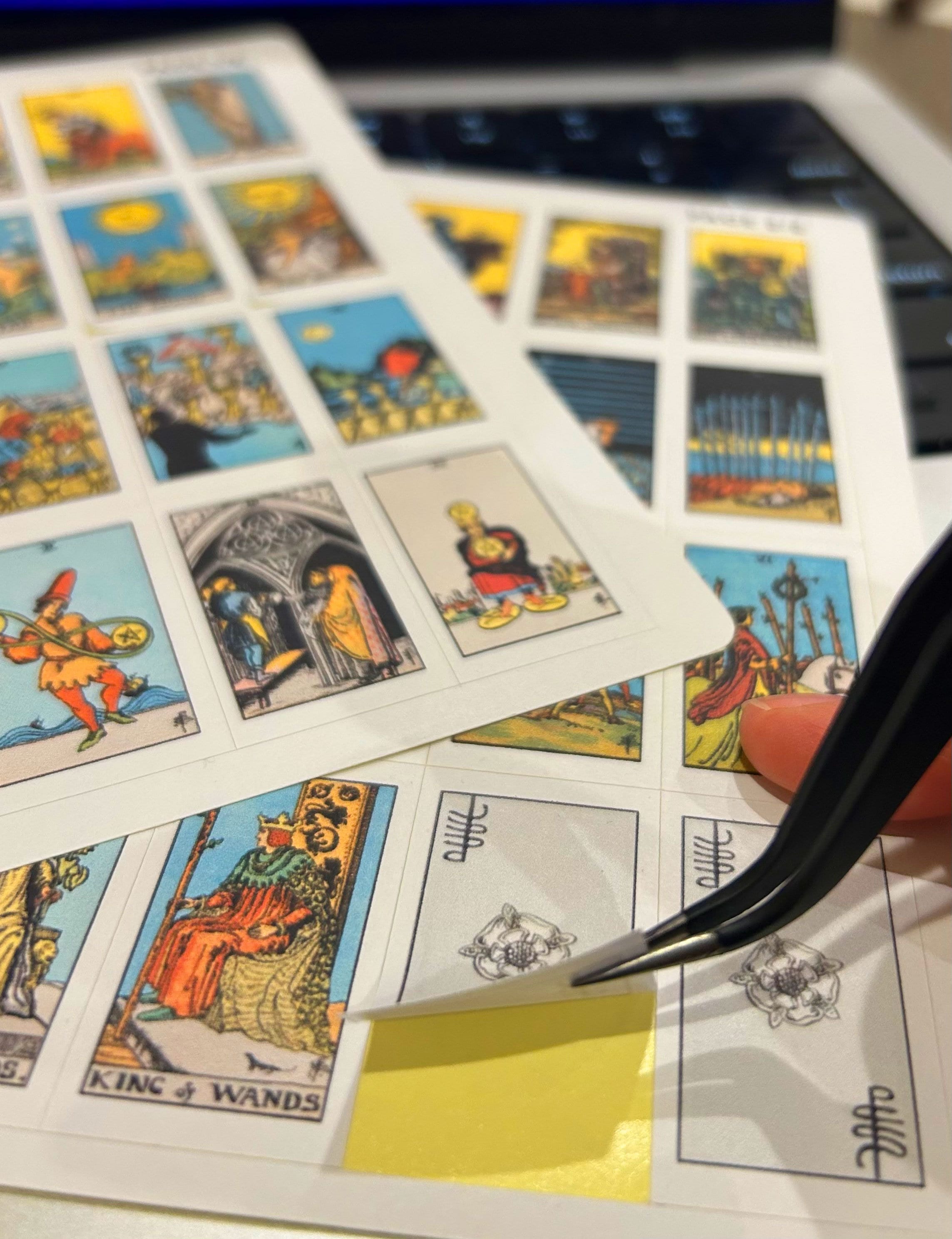 Small Tarot Card Stickers Rider Waite 78 Card Full Tarot Deck 2 Back ...