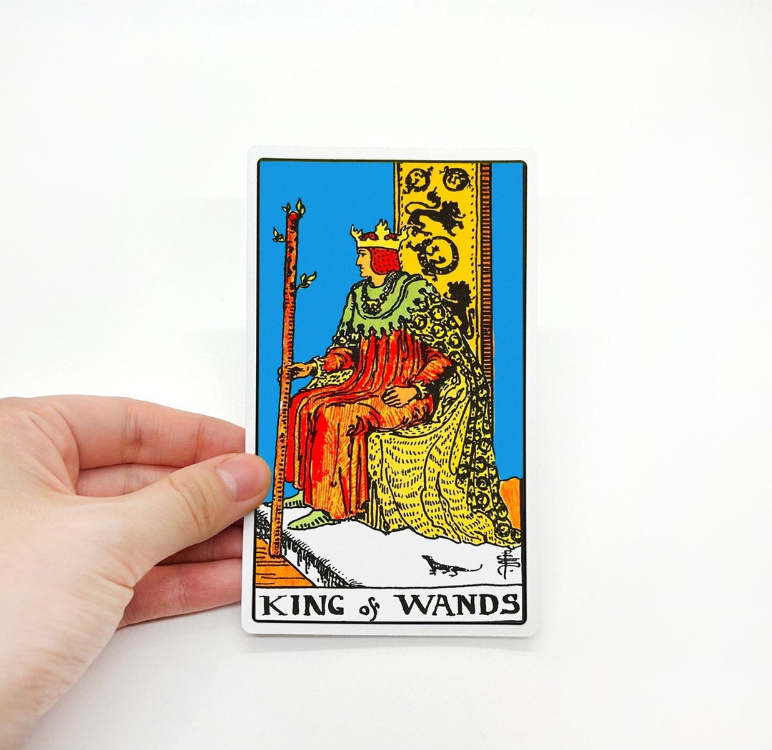 Tarot Sticker "king of Wands" Large - Rider-waite Minor Arcana Reading ...