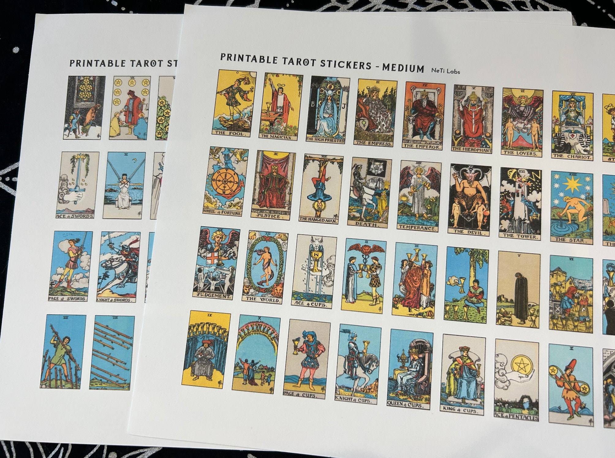 Printable Tarot Stickers Medium, Rider Waite, PDF PNG JPG Digital ...
