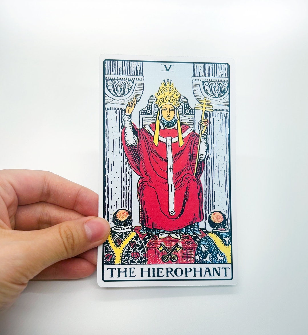 Tarot Sticker the Hierophant Large Rider-waite - Etsy