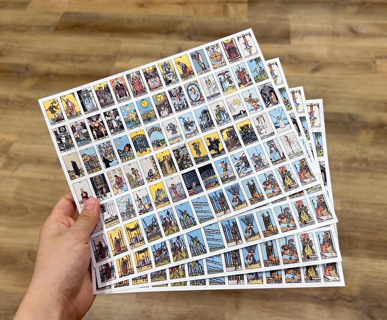 Mini Tarot Card Stickers - 10 Sheets Set Bundle Rider Waite 780 Cards ...