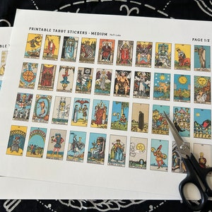 Printable Tarot Stickers Medium, Rider Waite, PDF PNG JPG Digital ...