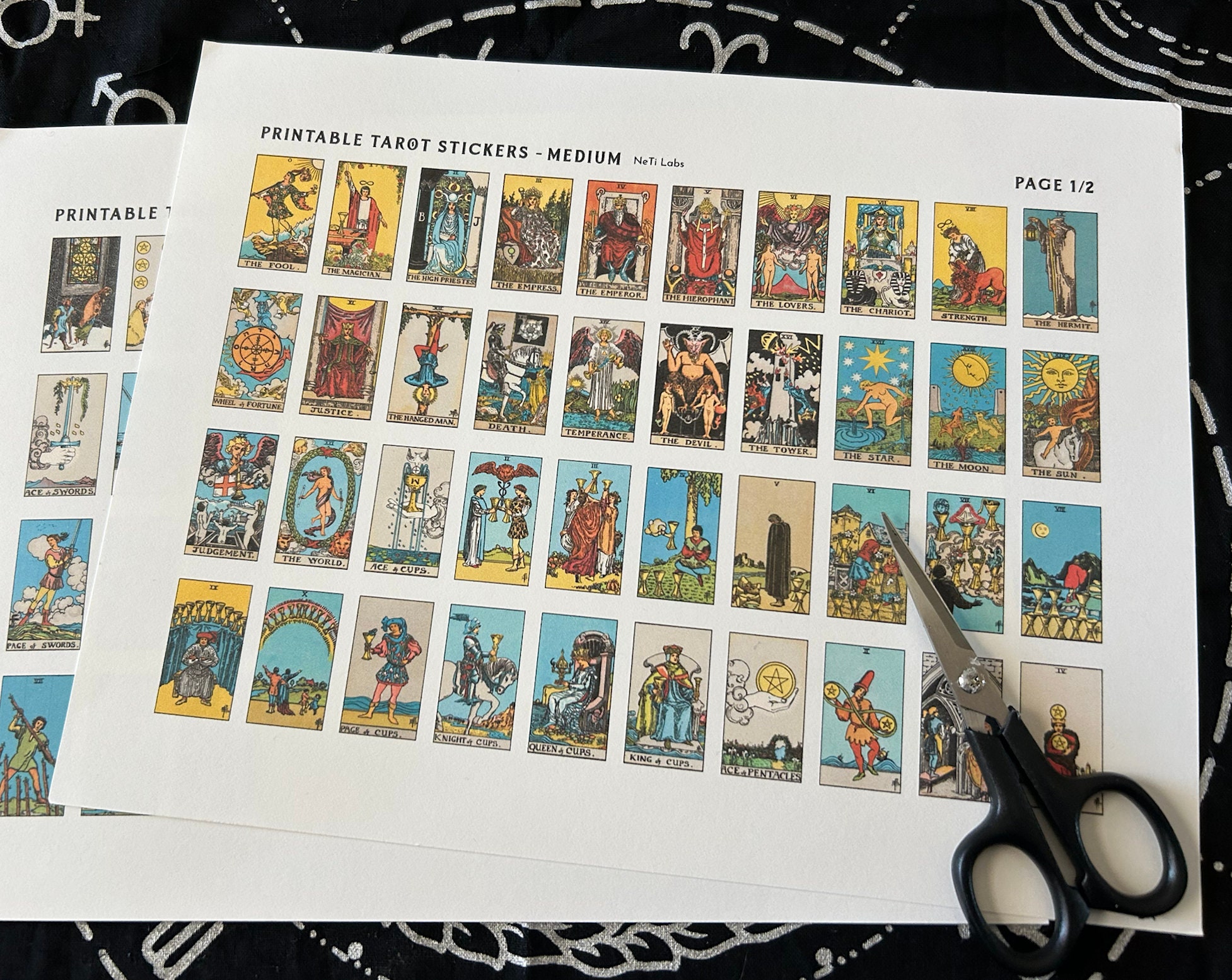 Printable Tarot Stickers Medium, Rider Waite, PDF PNG JPG Digital ...