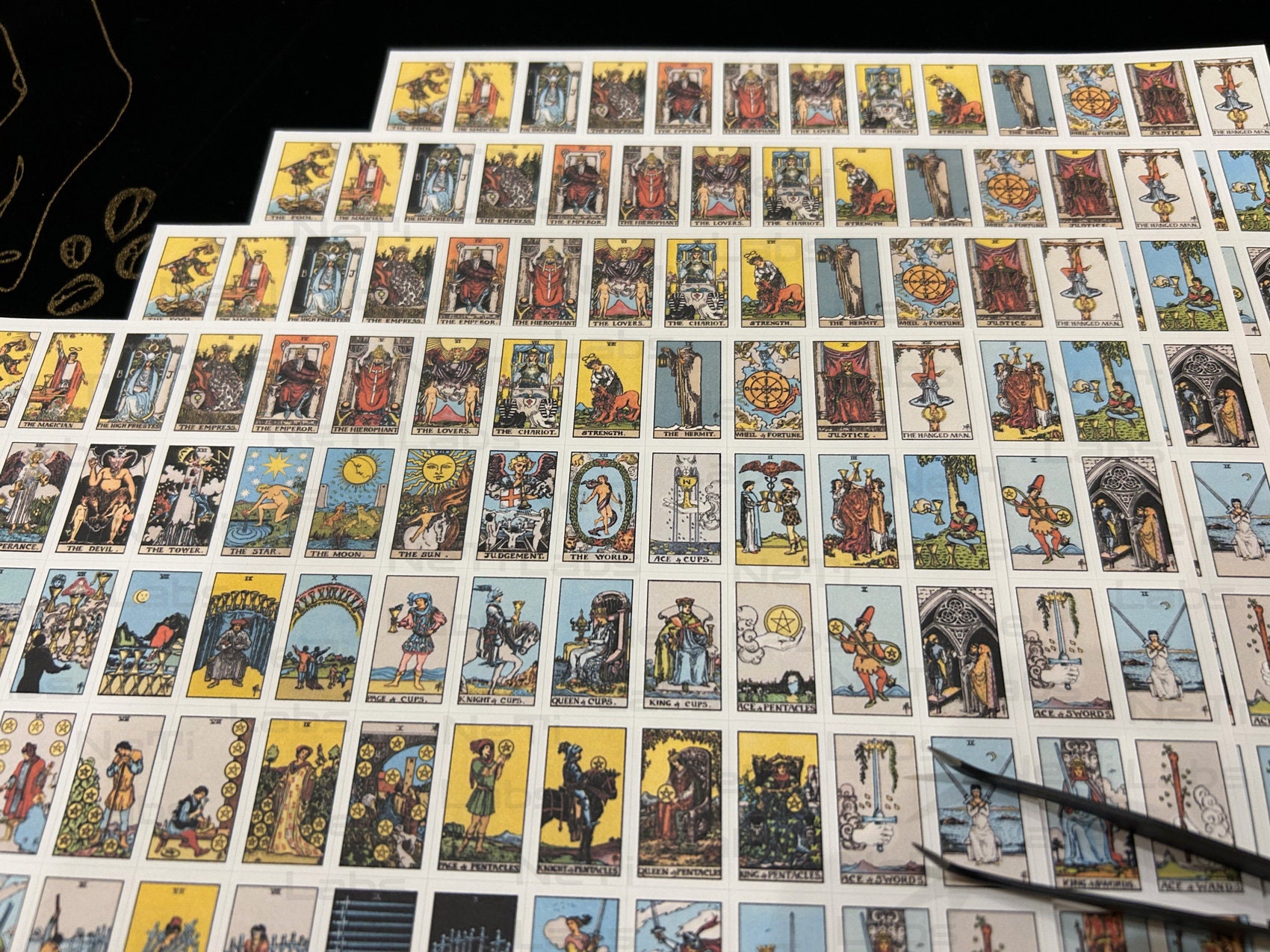 Mini Tarot Card Stickers - Classic Rider Waite 78 Card Full Tarot Deck ...
