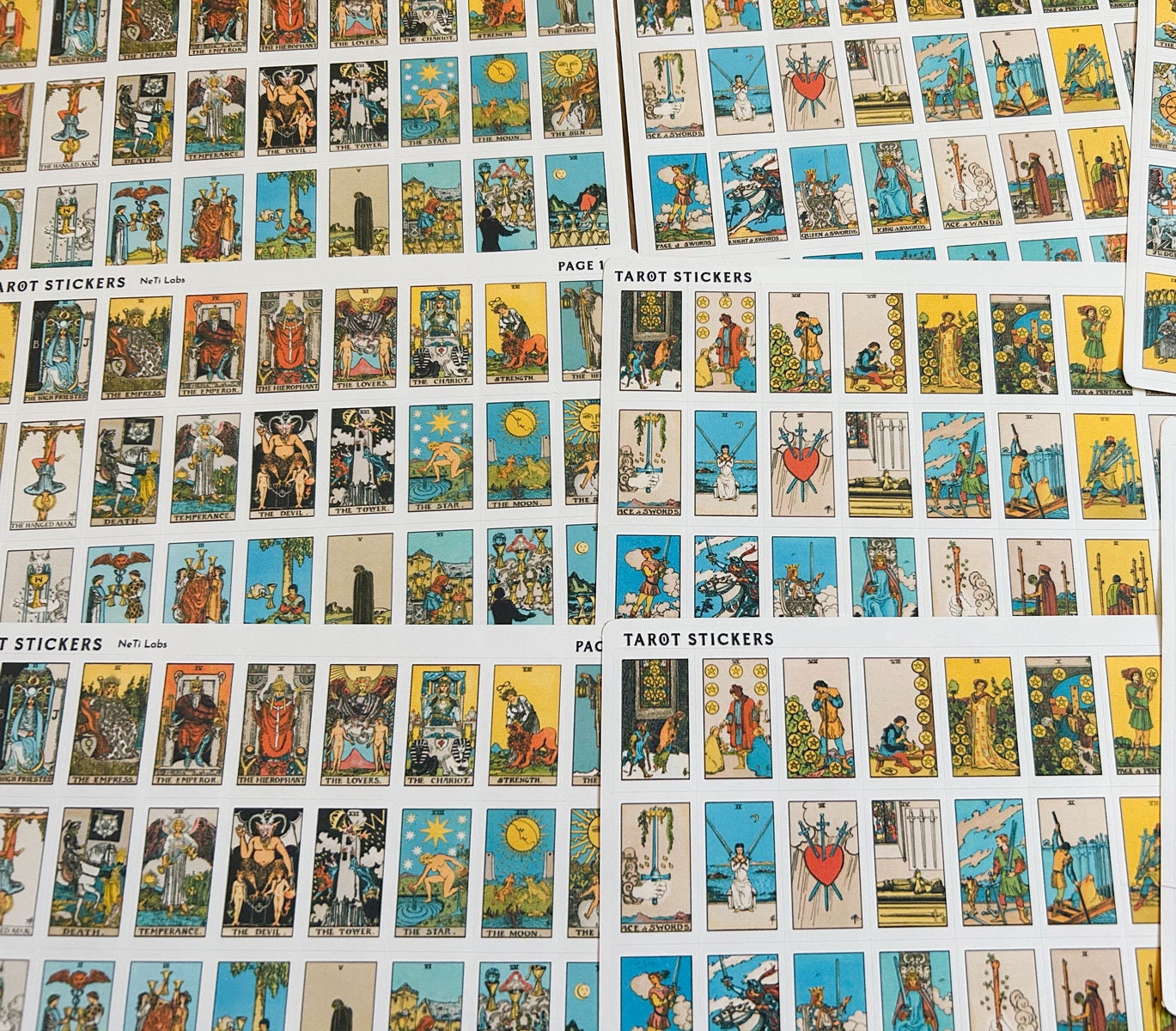 Small Tarot Card Stickers Rider Waite 78 Card Full Tarot Deck 2 Back, Tarot Planner, Tarot ...