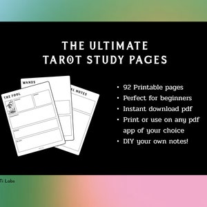 Printable Tarot Study Pages & Guide, 92 Pages, Making Your All Notes ...