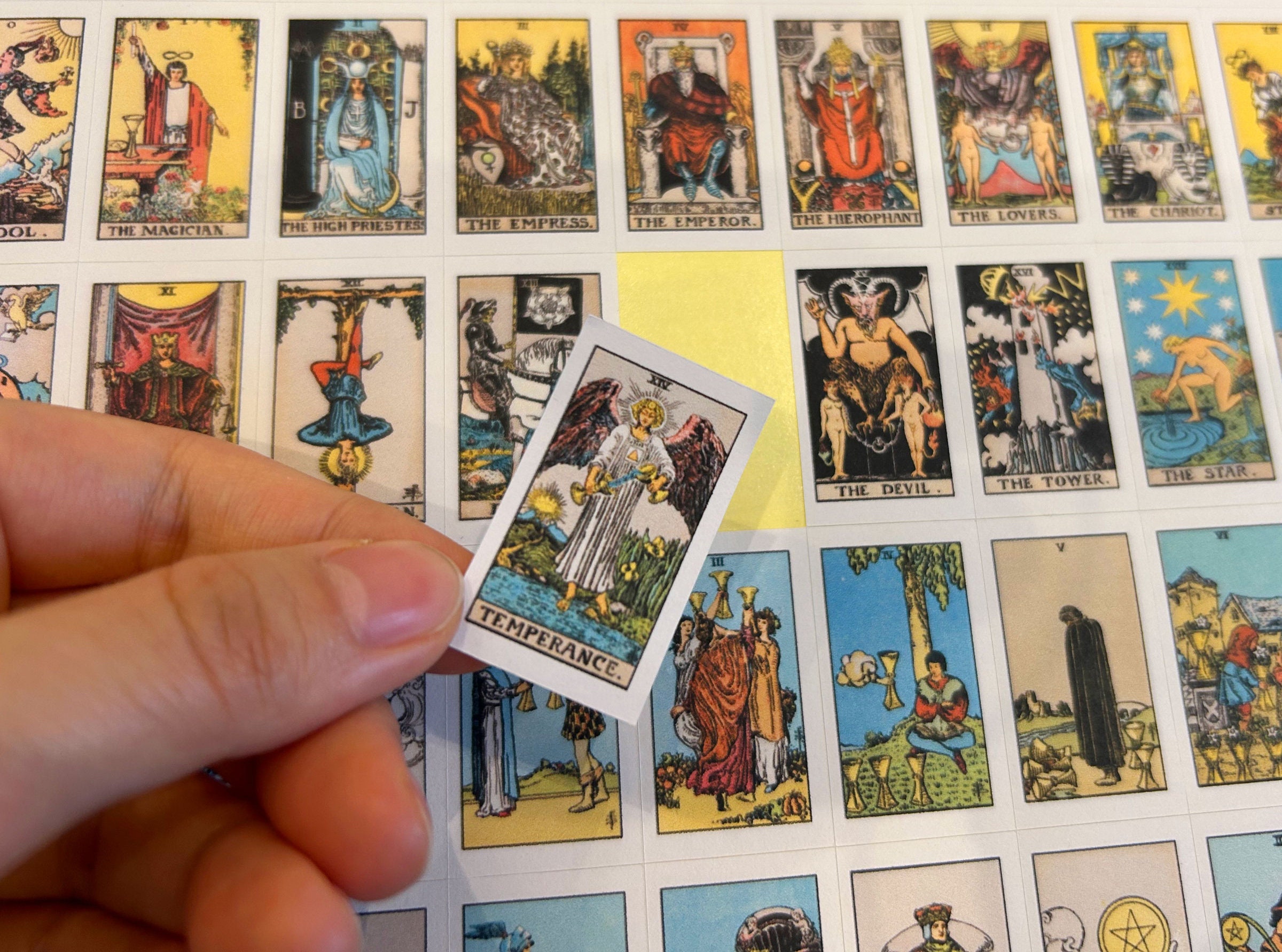 Small Tarot Card Stickers Rider Waite 78 Card Full Tarot Deck 2 Back, Tarot Planner, Tarot ...