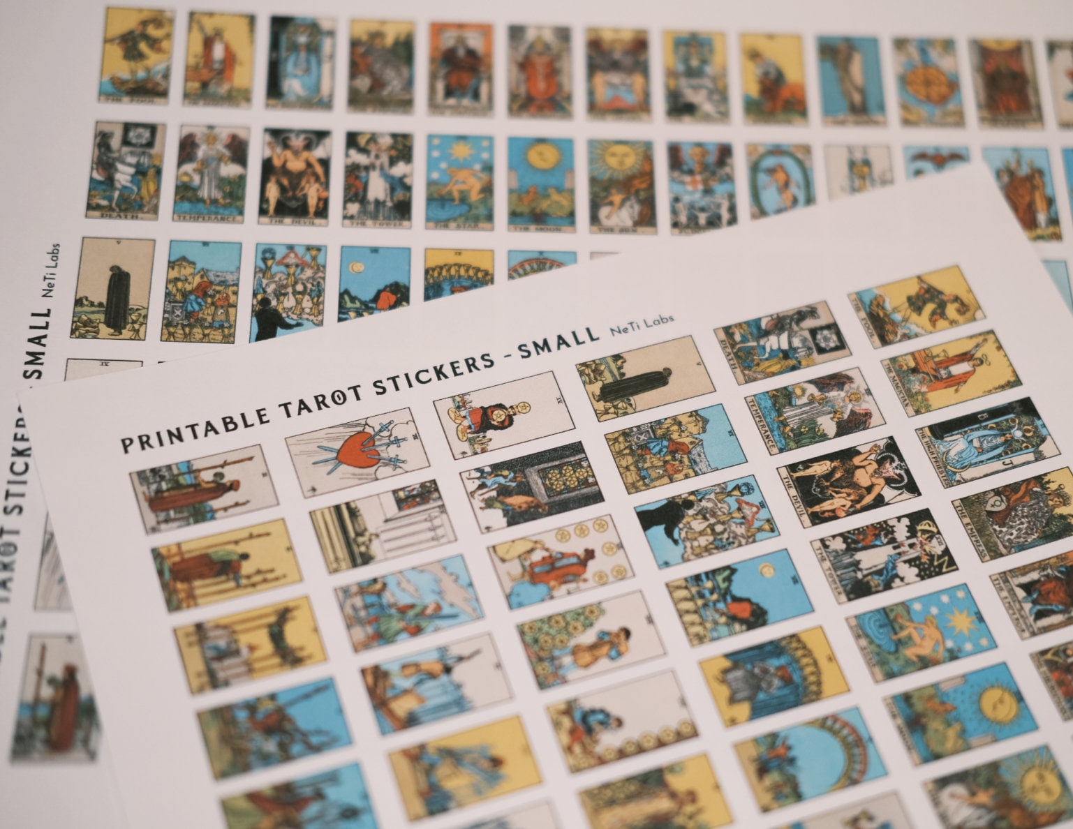 Printable Tarot Stickers Small, Rider Waite, PDF PNG JPG Digital, Tarot ...