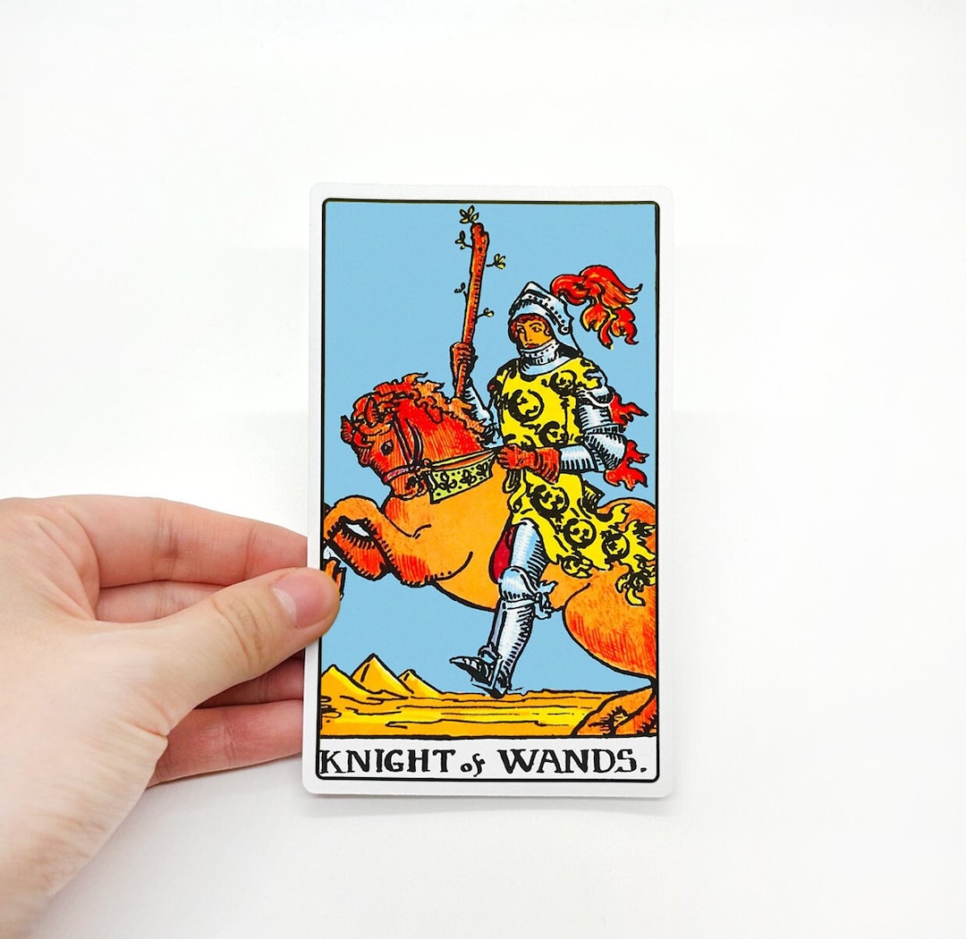 Tarot Sticker "knight of Wands" Large - Rider-waite Minor Arcana ...