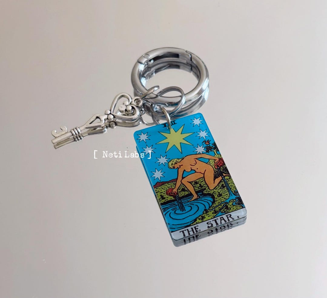 The Star - Tarot Card Keychain Acrylic, Rider Waite Classic Design ...