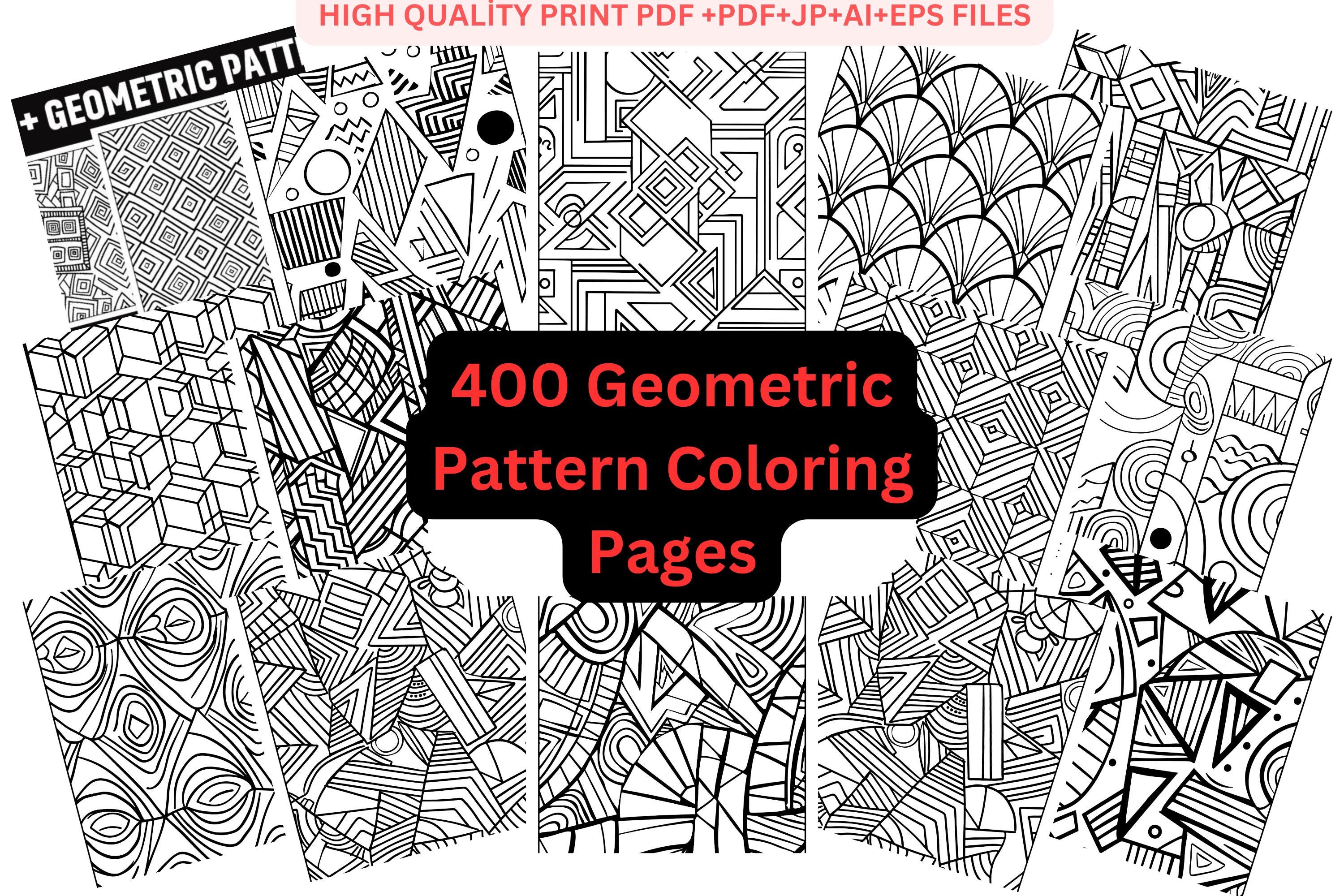 400 Geometric Pattern Coloring Pages - Etsy