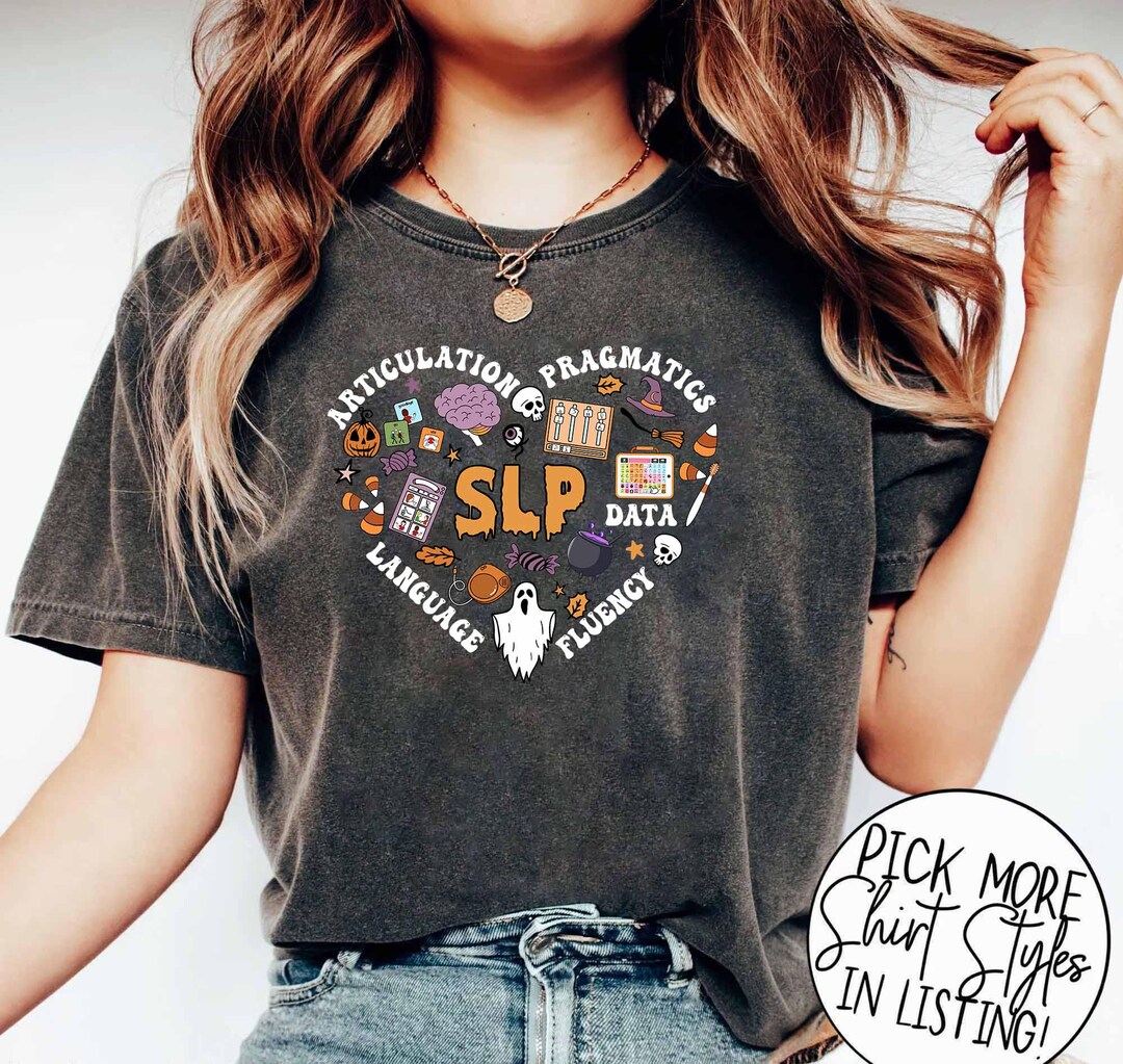 SLP Halloween Shirt, Speech Therapy Halloween Shirt, Spooky SLP Shirt ...