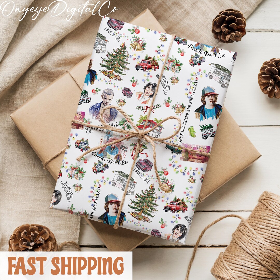80s Sci-fi Christmas Wrapping Paper – Retro Mystery Xmas Gift Wrap - Etsy