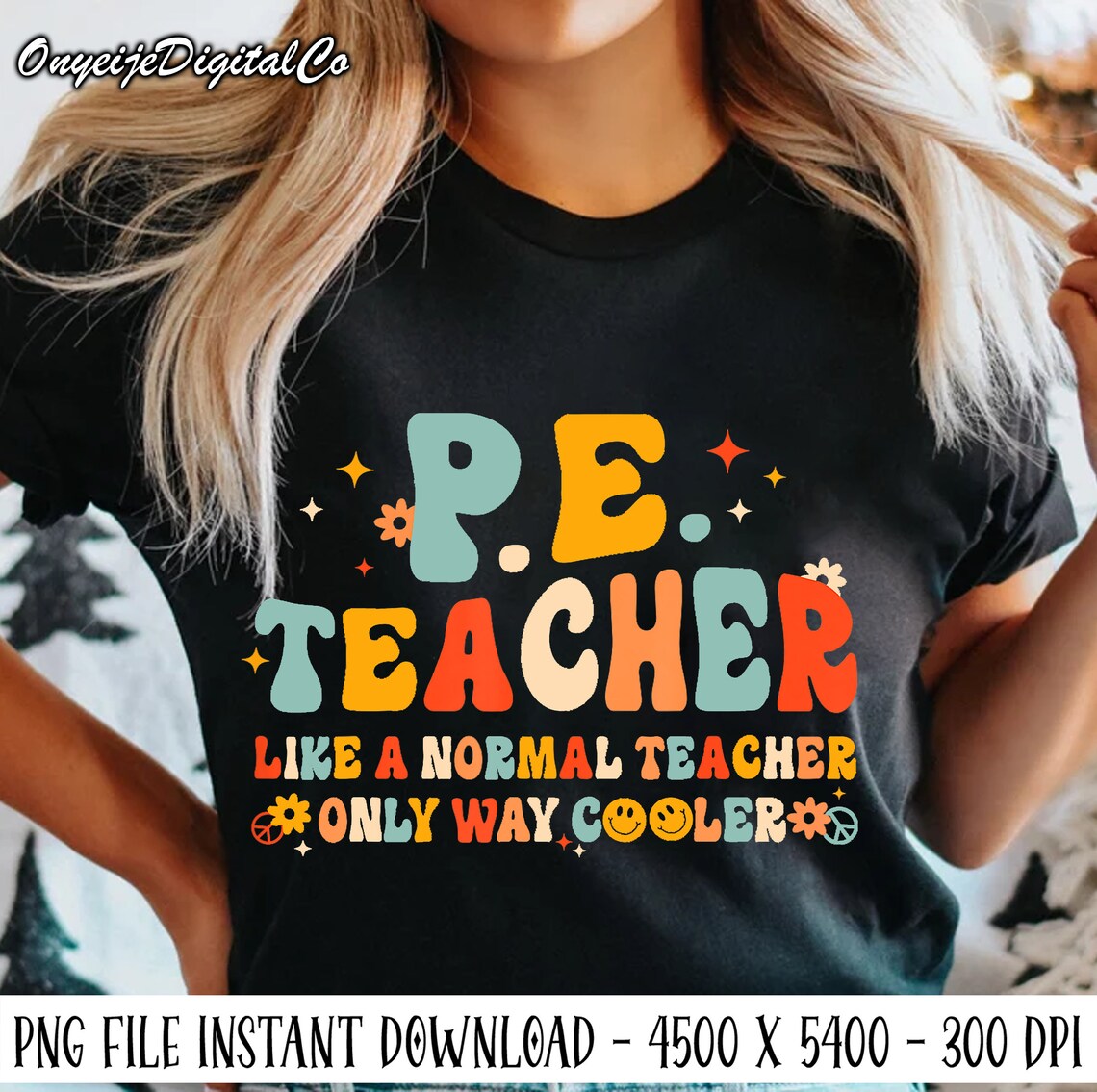 PE Physical Education Teacher Png, Back to School Groovy Retro Png, PE ...