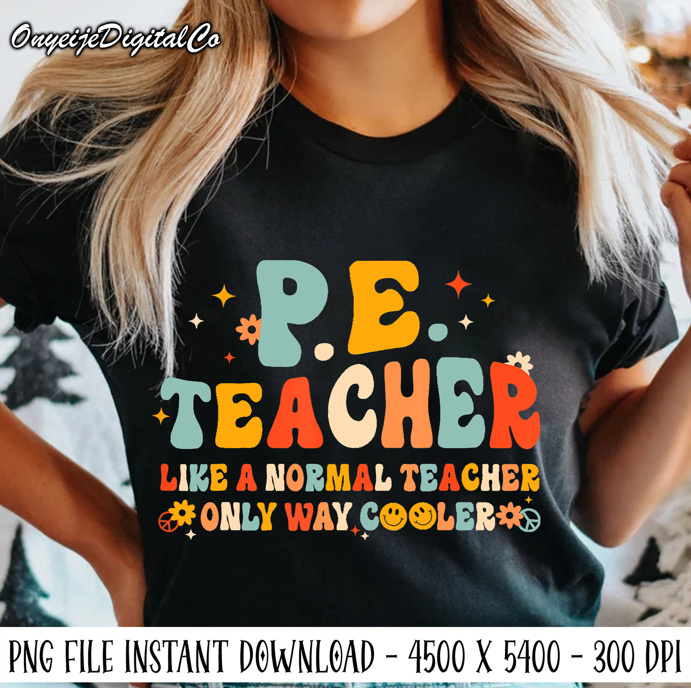 PE Physical Education Teacher Png, Back to School Groovy Retro Png, PE ...
