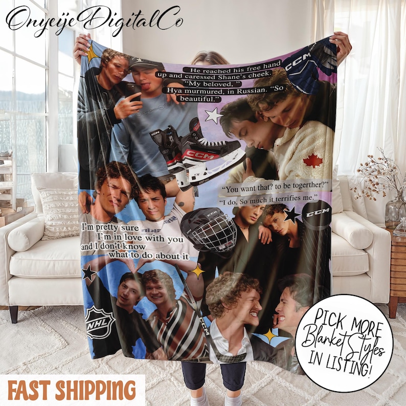 Heated Rivalry Romance Blanket – Shane Hollander & Ilya Rozanov Hockey ...