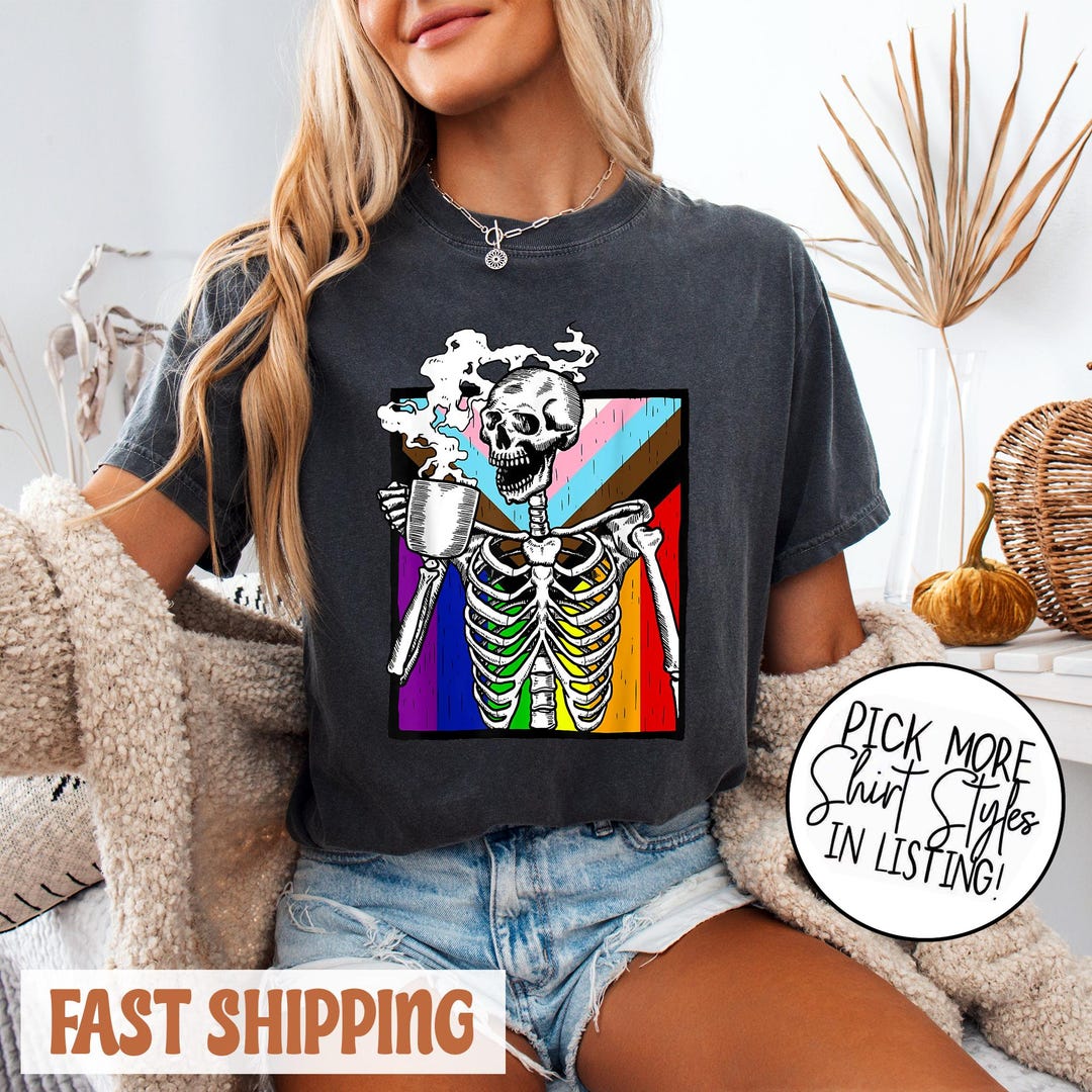 Comfort Colors® LGBT Skeleton Shirt, LGBT Pride Shirt, Gay Pride T ...