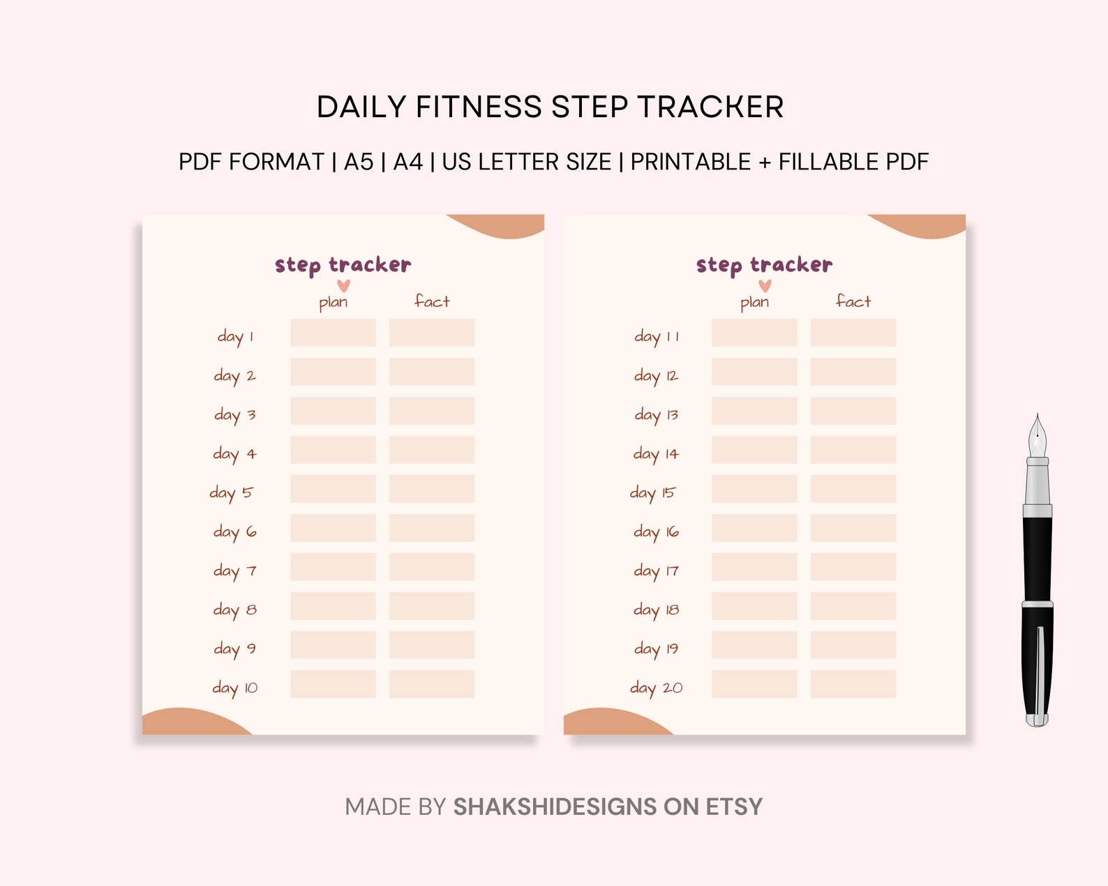Buy Printable Minimalist Fitness Planner Weight Loss Cardio Online in ...
