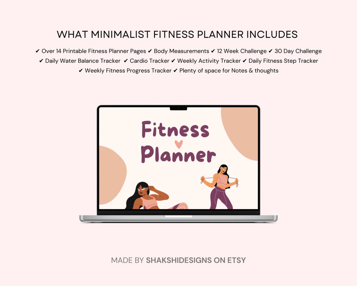 Buy Printable Minimalist Fitness Planner Weight Loss Cardio Online in ...