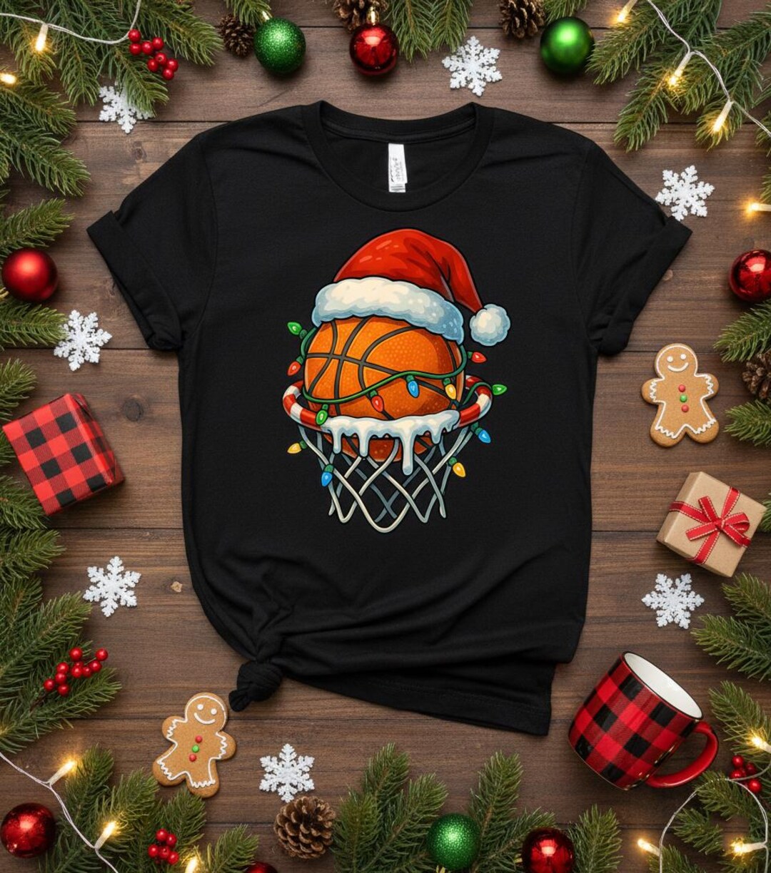 Christmas Basketball Ice Cream Drip for Boys Kids Men Shirt, Basketball ...