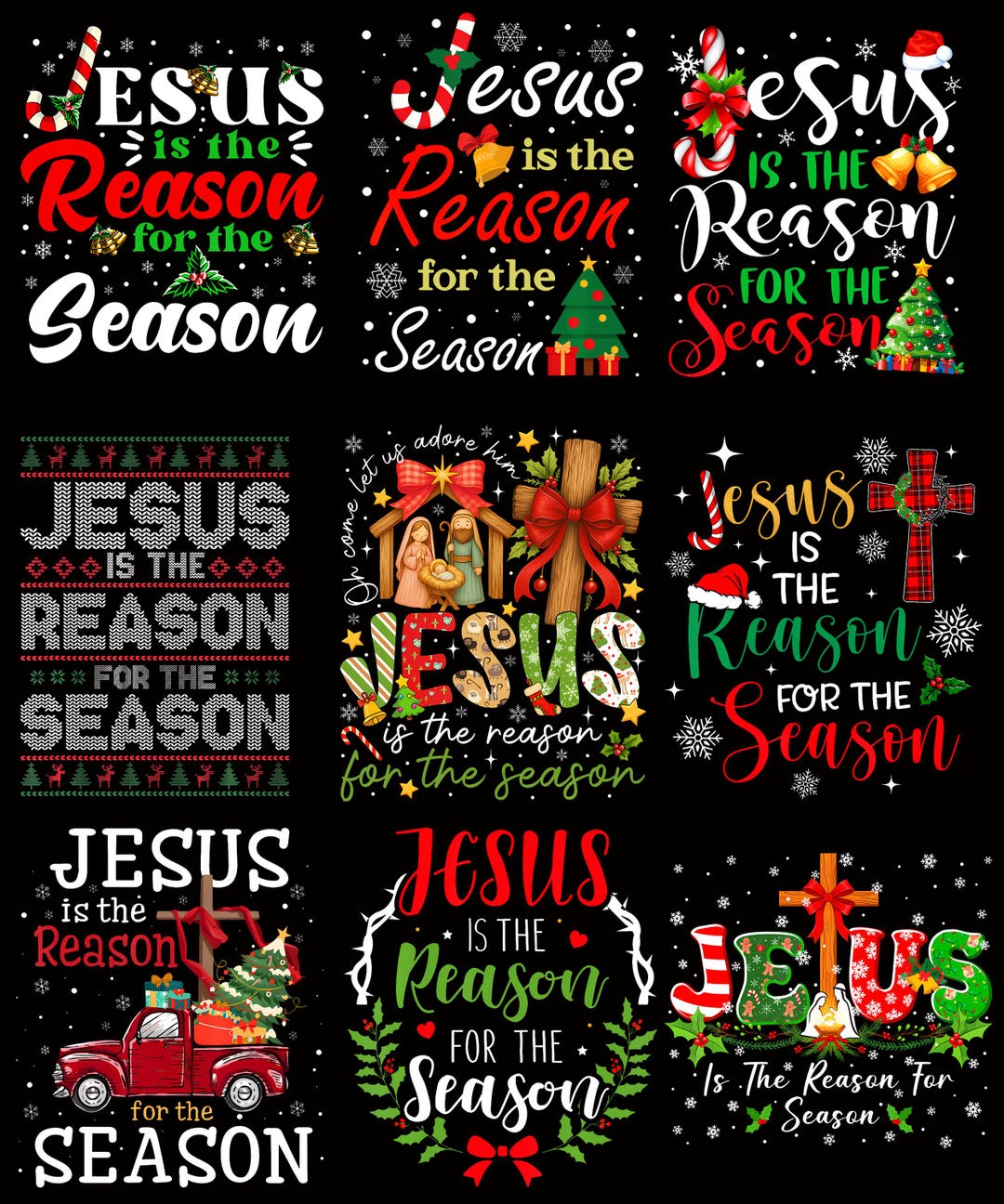 Jesus Christmas PNG, Christian Holiday Design (digital Download) - Etsy