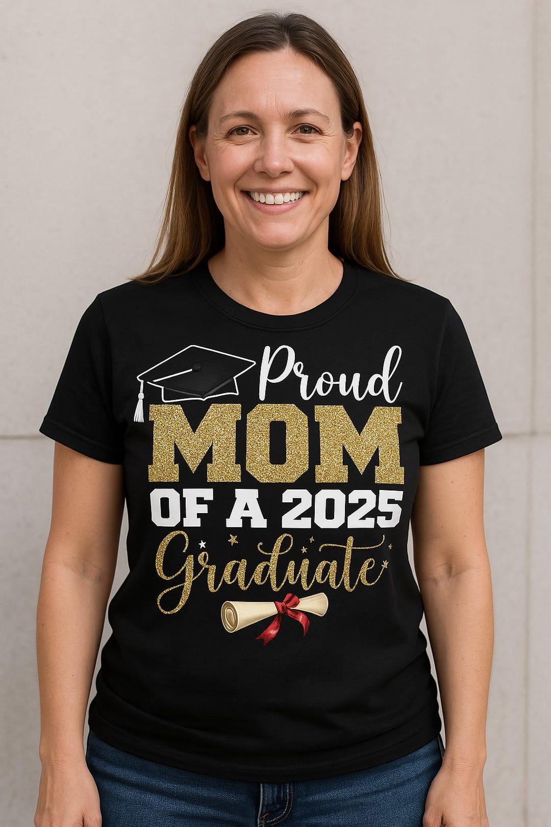 Proud Mom of a 2025 Graduate Shirt, Graduation Mom Tee, Class of 2025 ...
