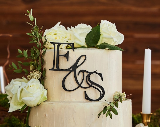 Custom Wedding Cake Topper With Initials,handmade Wood Wedding Cake ...