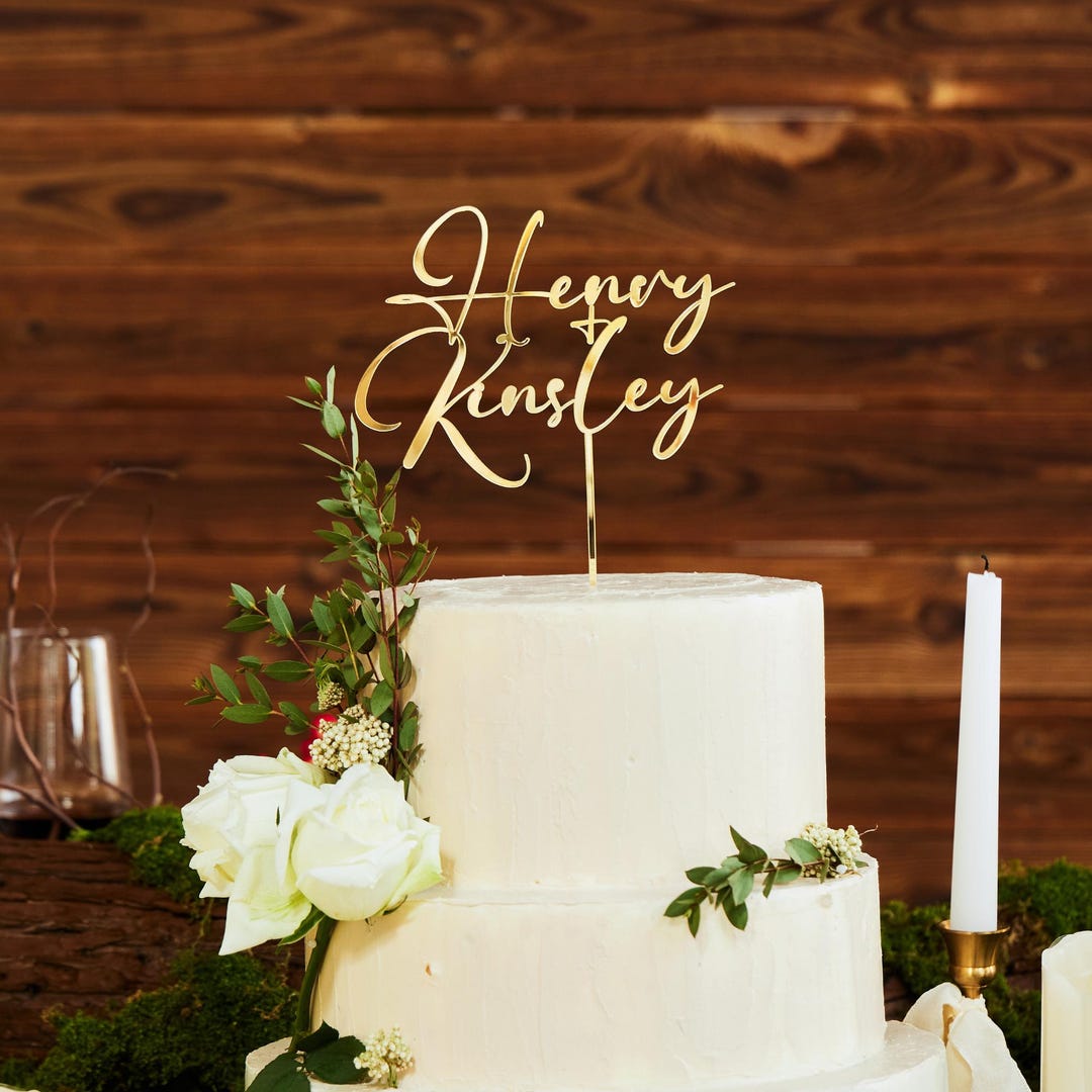 Custom Cake Topper, Wedding Cake Topper, Names Cake Topper, Anniversary ...