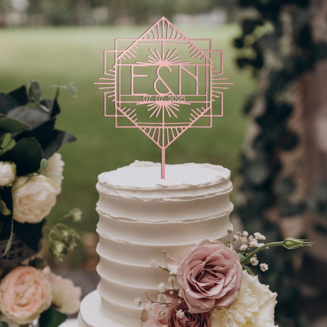 Vintage Cake Toppers, Initials Monogram Cake Topper, Wedding Cake ...