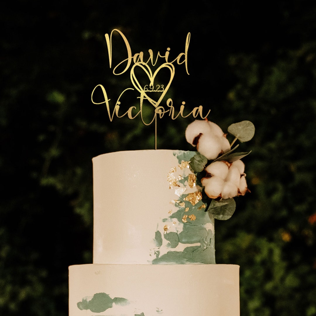 Personalized Cake Topper, Custom Couples Script Cake Topper for ...