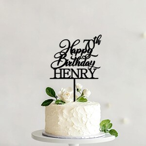 Happy Birthday Cake Topper With Name, Personalized Birthday Cake Topper ...