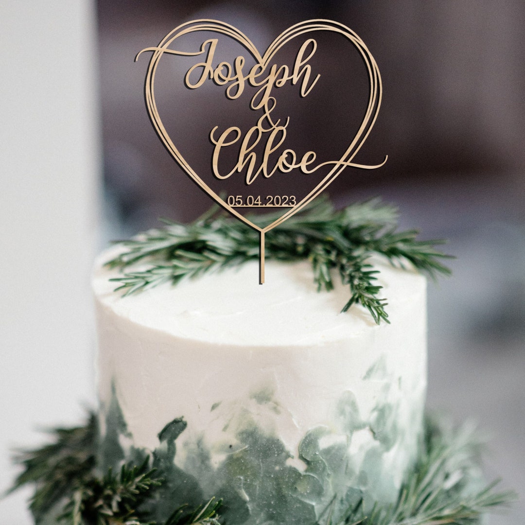 Custom Names Cake Topper, Cake Toppers for Wedding, Personalized Cake ...