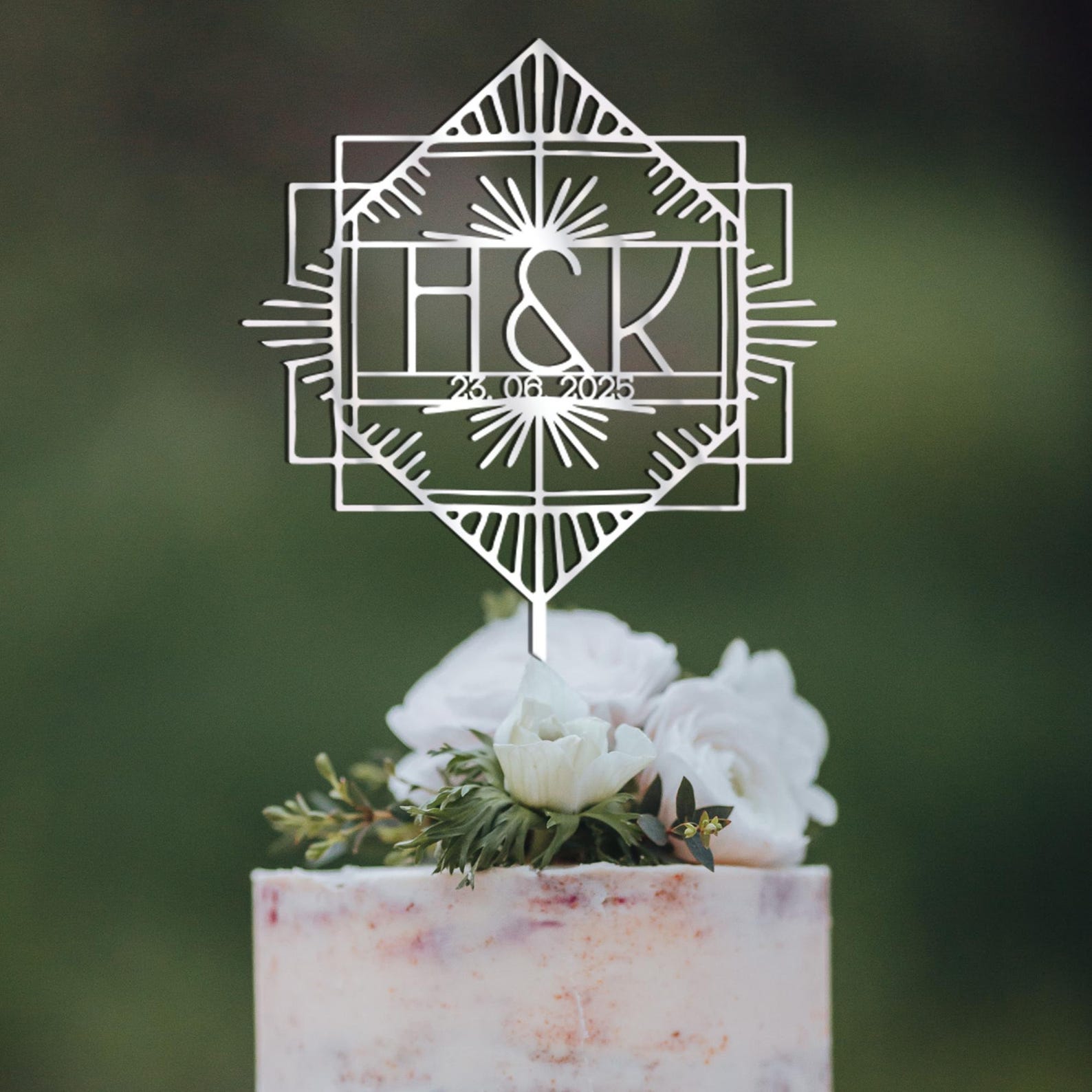 Vintage Cake Toppers, Initials Monogram Cake Topper, Wedding Cake ...