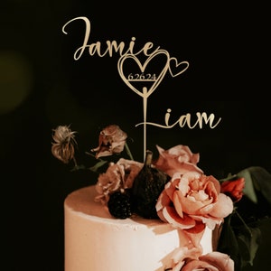Cake Topper for Weddings,wedding Cake Topper With a Heart and a Date ...