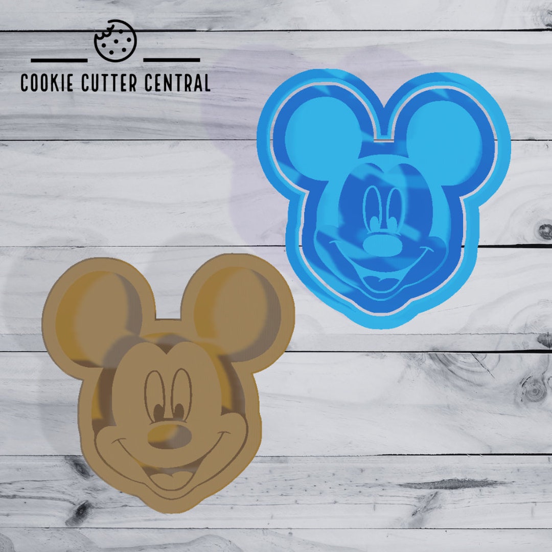 Mickey Mouse Cookie Cutter and Embosser 7cm 6.8cm - Etsy