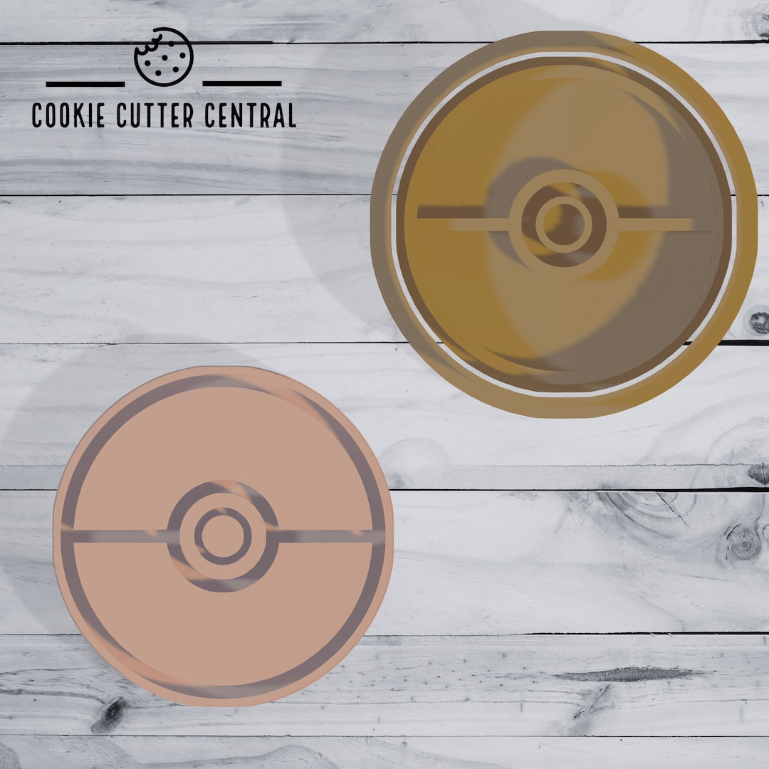 Pokémon Pokéball Cookie Cutter and Embosser 6.5cm Round - Etsy