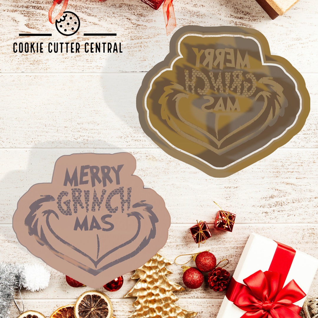 Christmas Grinch Merry Grinchmas Cookie Cutter and Embosser 6.4cm X 7 ...