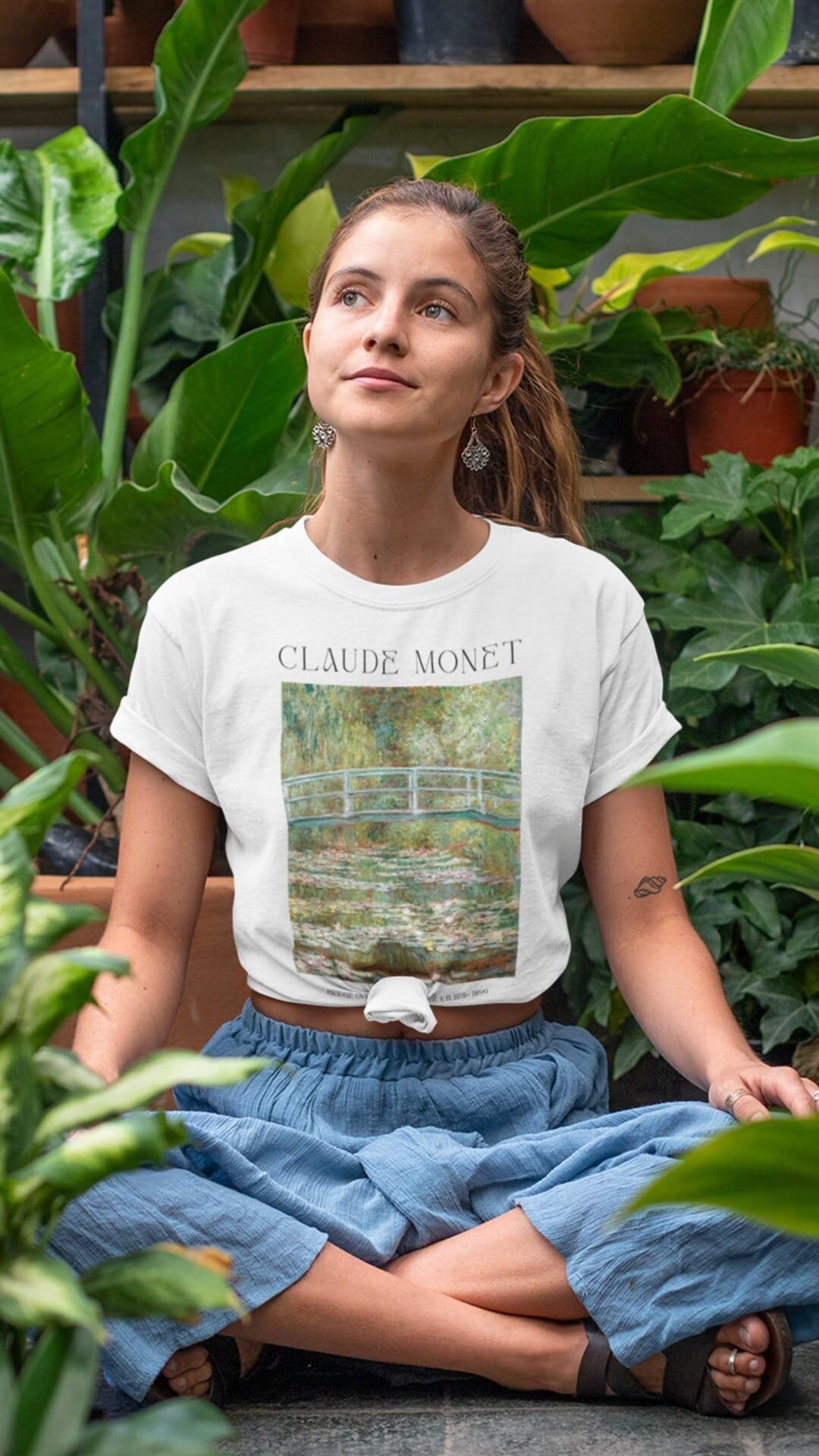Claude Monet Tshirt, Monet Water Lilies Minimalistic Print, Pop Art T ...