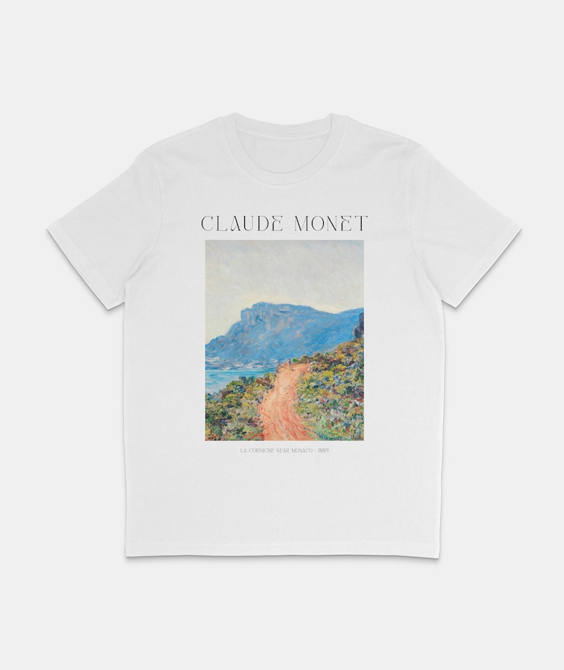 Claude Monet Shirt, La Corniche Near Monaco Minimalistic Print, Pop Art ...