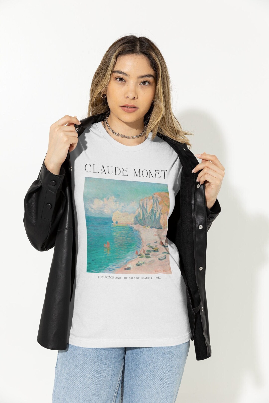 Claude Monet Shirt, Monet the Beach, Minimalistic Print, Pop Art T ...