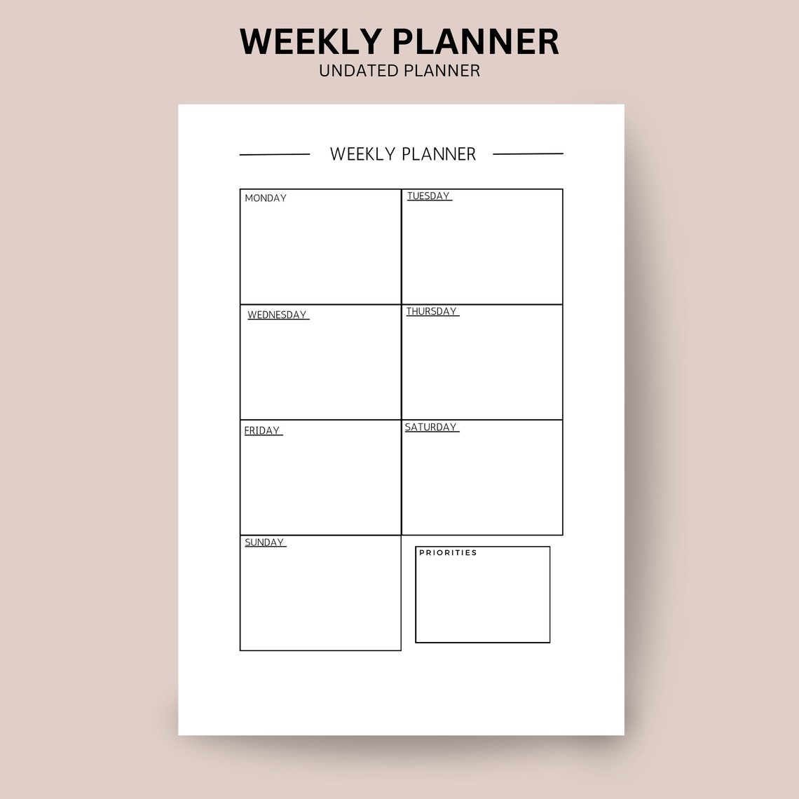 PRODUCTIVITY PLANNER Printable Template,monthly,weekly,daily Planner to ...