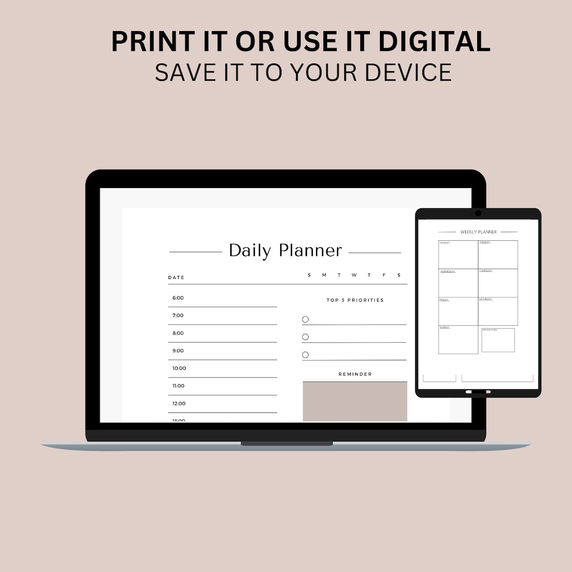 PRODUCTIVITY PLANNER Printable Template,monthly,weekly,daily Planner to ...
