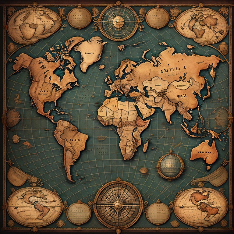 Vintage Digital Antique Map – High-resolution Historical Cartography - Etsy