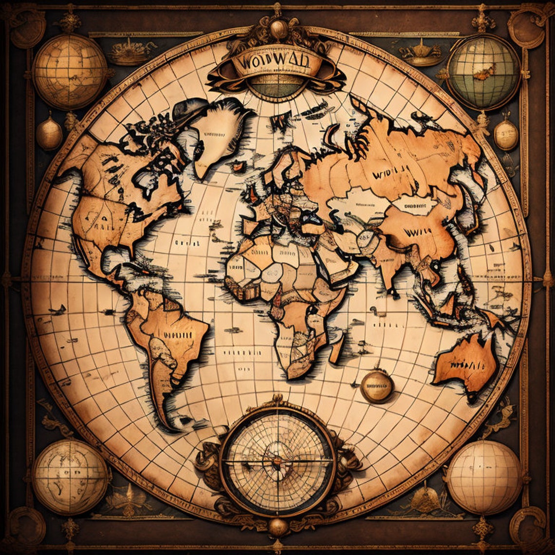 Vintage Digital Antique Map – High-resolution Historical Cartography - Etsy